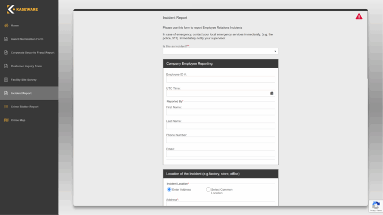 Public Portal for Investigative Reporting | Kaseware
