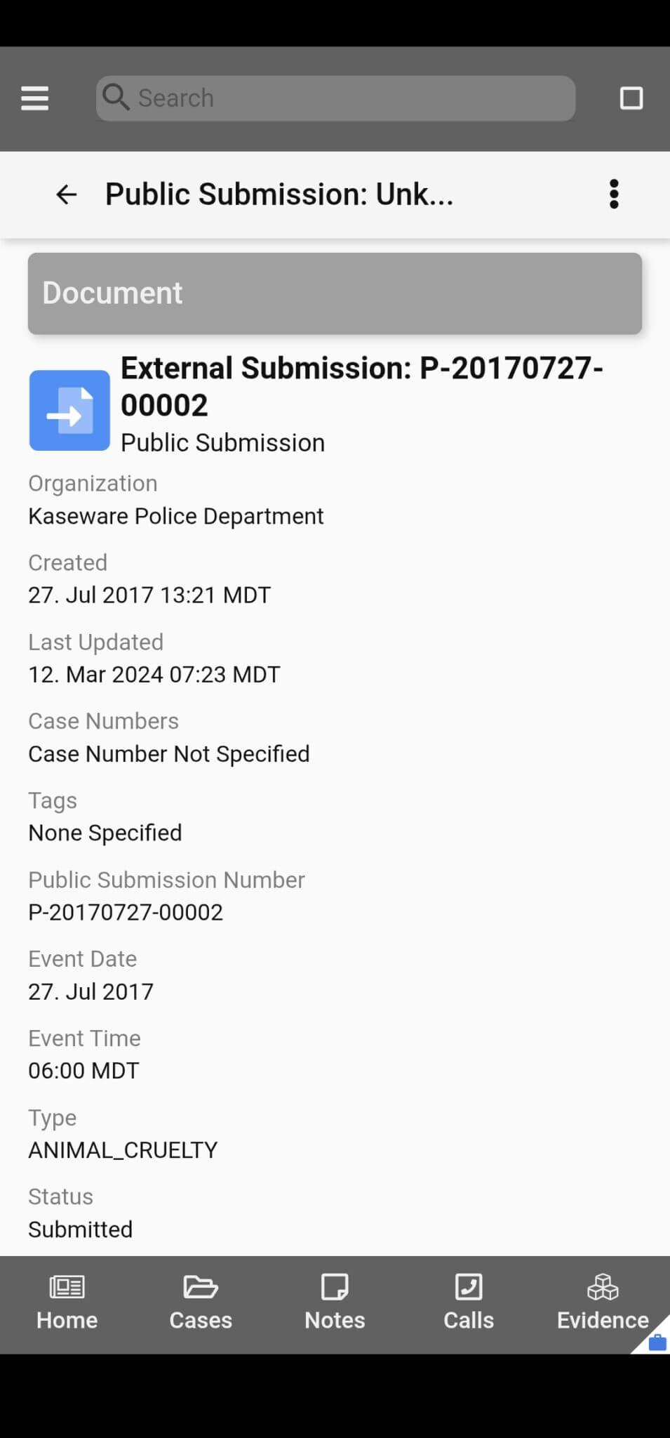Public Portal for Investigative Reporting | Kaseware